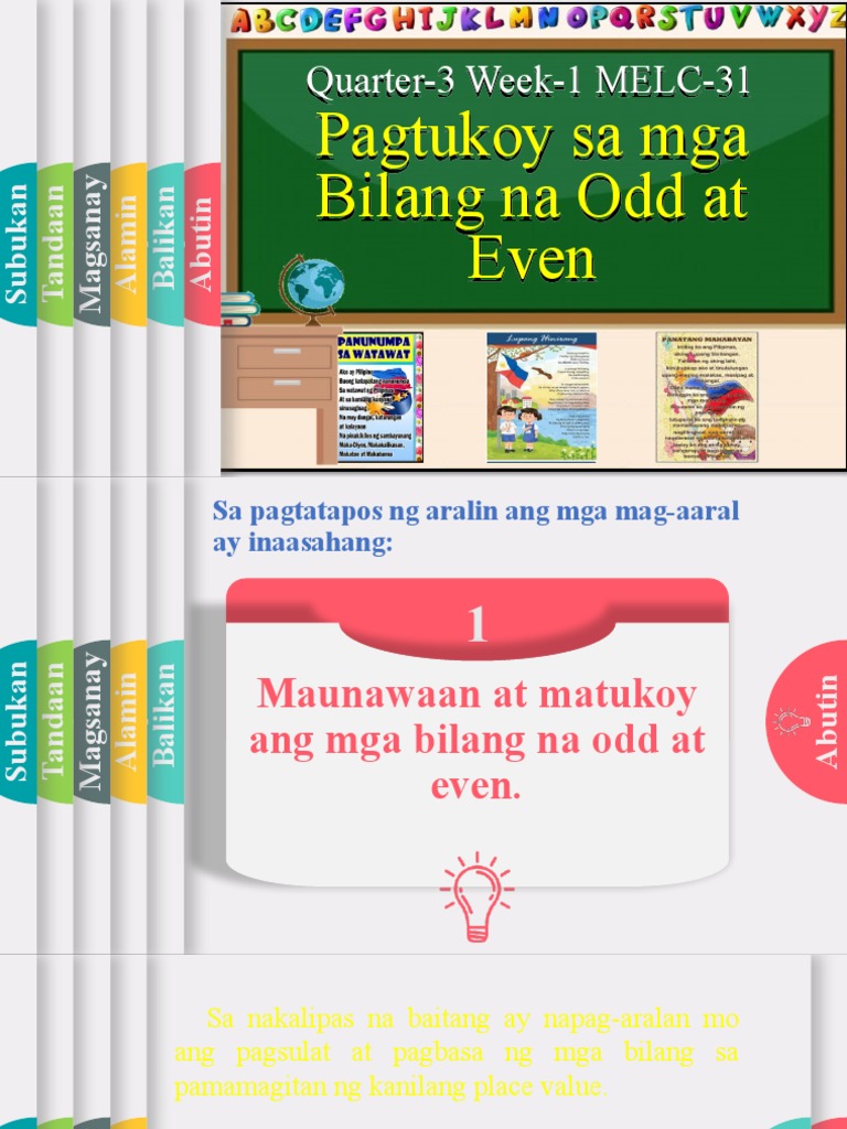 3 Math 3 Q3 WEEK 1 Pagtukoy Sa Mga Bilang Na Odd at Even | PDF