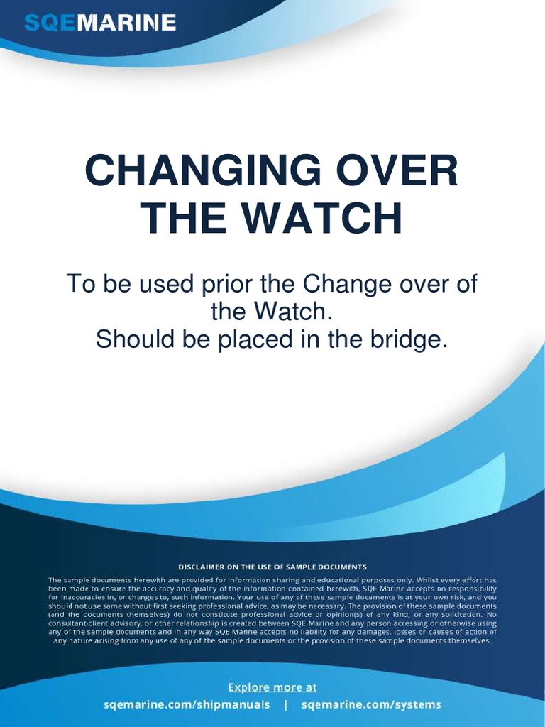 SQE MARINE Changing Over The Watch 2018 - 05 | PDF | Wireless | Navigation