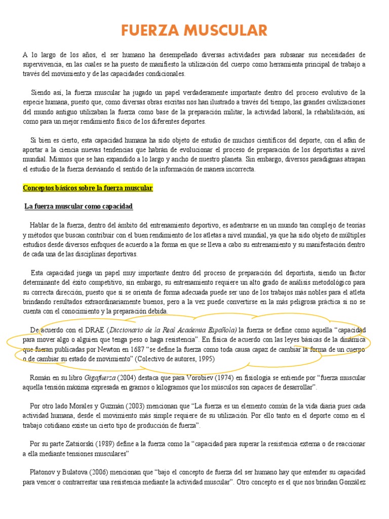 Fuerza Muscular | PDF | Contracción muscular | Músculo