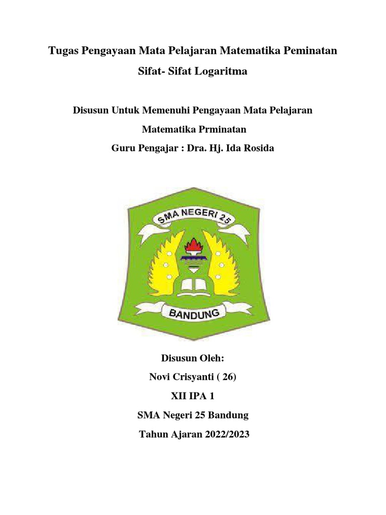 Sifat Logaritma-Novi Crisyanti XII IPA 1 PDF | PDF