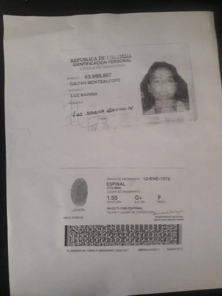 Cedula Luz Marina PDF | PDF