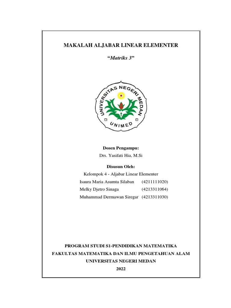 Determinan Matriks Melalui Metode Ekspansi Kofaktor, Cramer, dan Chio | PDF