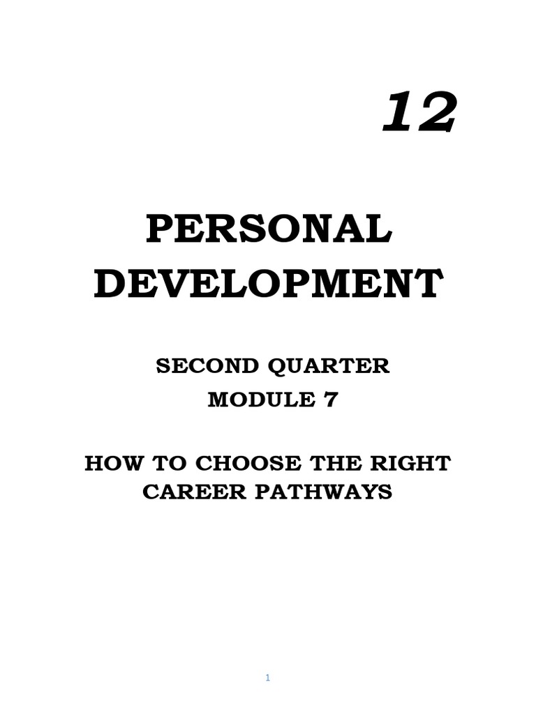 Personal Development: Second Quarter How To Choose The Right Career ...