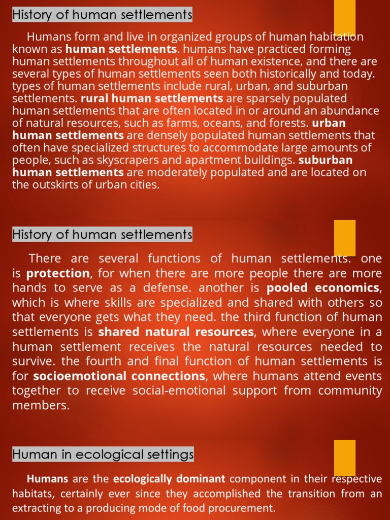 History of Human Settlements | PDF | Ecology | Human