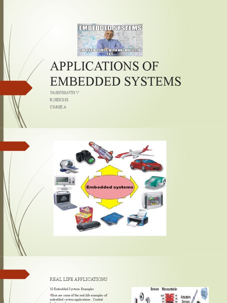 Applications of Embedded Systems-Yashwanth-R20ek038 | Download Free PDF | Embedded System ...