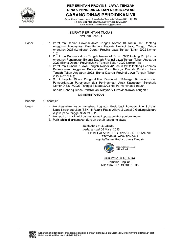 ST Sosialisasi SSK | PDF