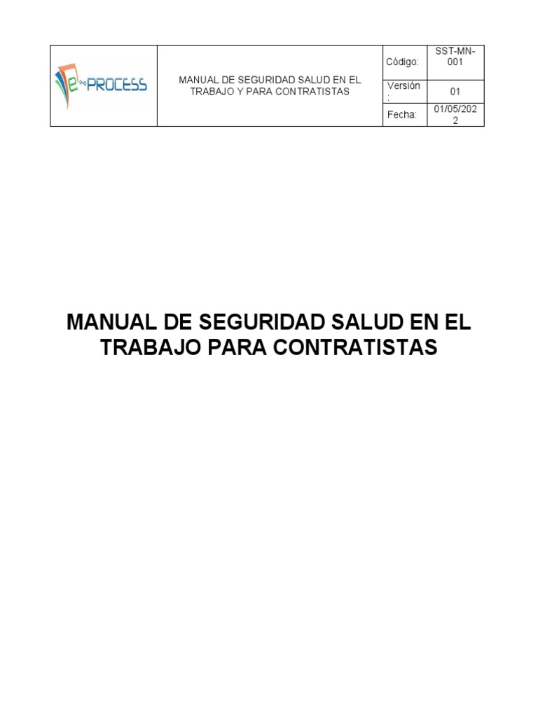 Manual de Contratistas SST | PDF | Seguridad y salud ocupacional | Business