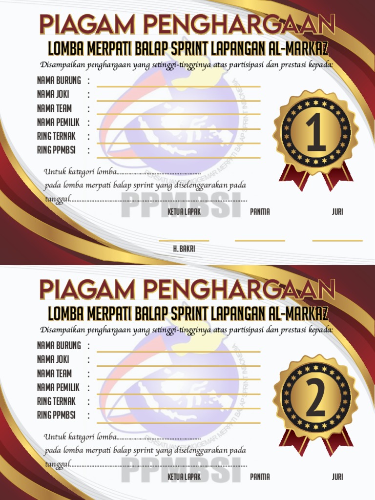 Desain Piagam Merpati | PDF