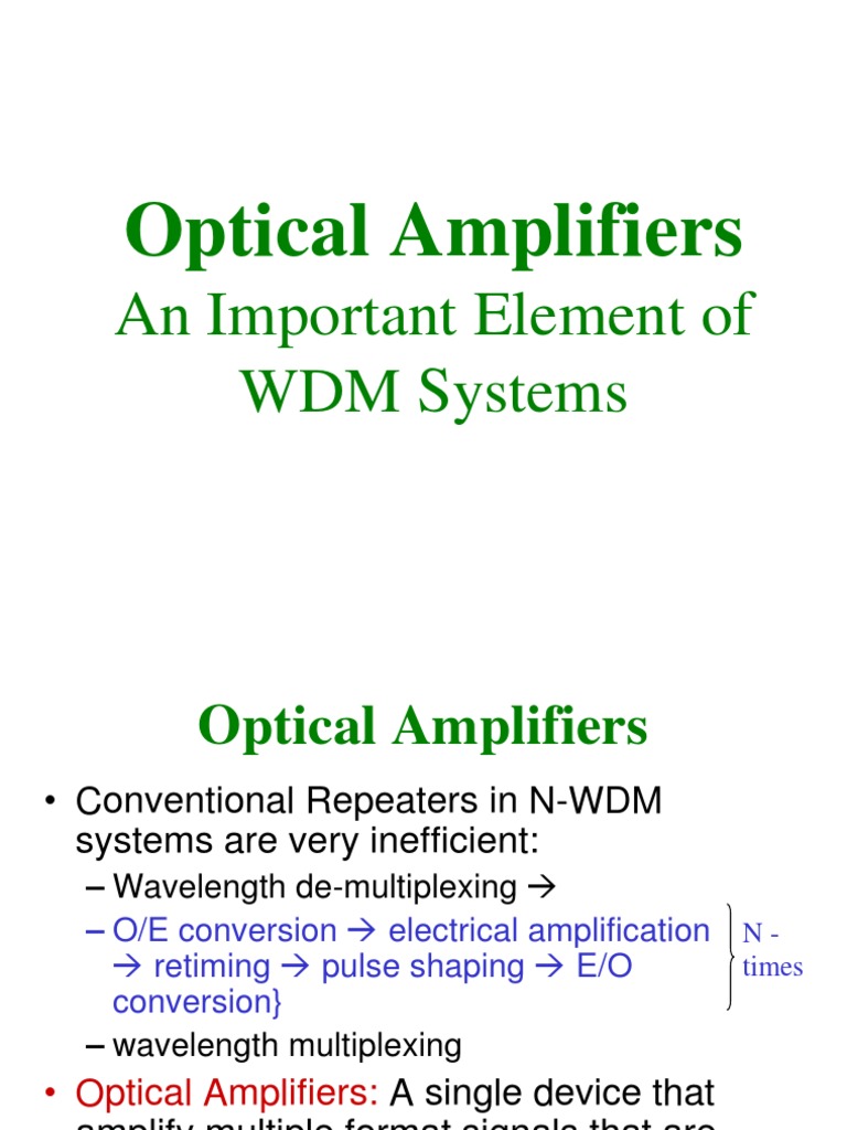 Module 4 - Optical Amplifier | PDF | Wavelength Division Multiplexing ...
