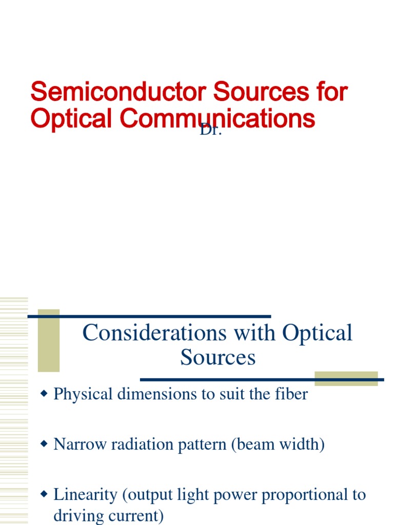 Module 3 - Optical - Sources - Modulators PDF | PDF | Laser | Light Emitting Diode
