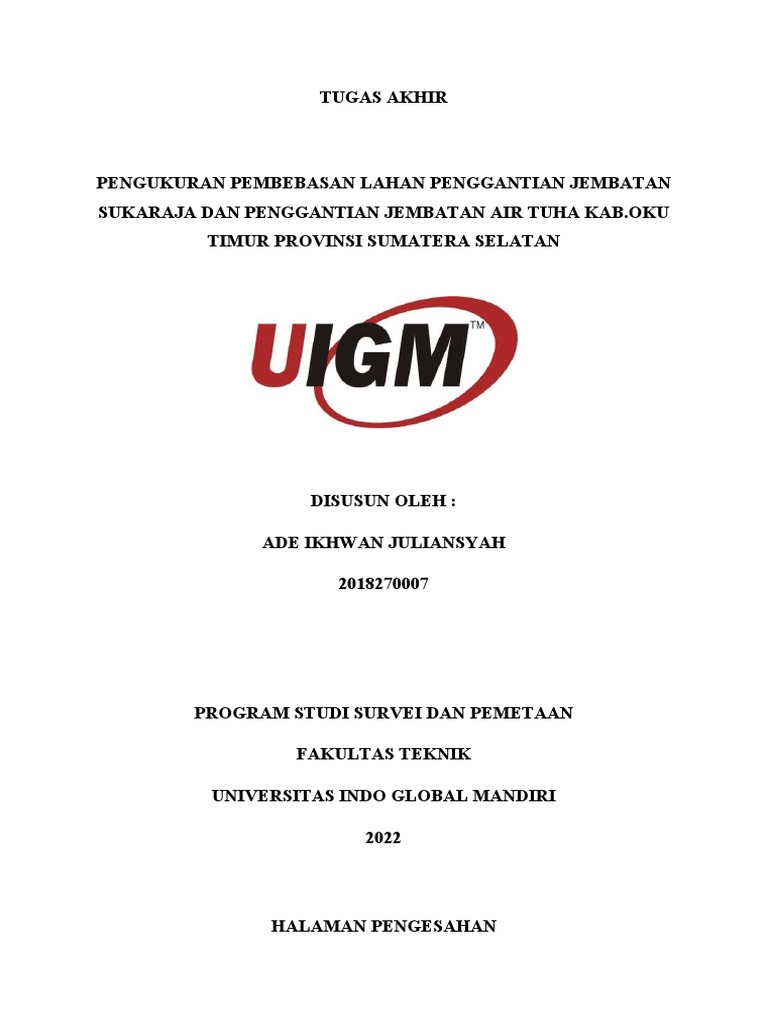 Neww LAPORAN TUGAS AKHIR UIGM | PDF | Sains & Matematika