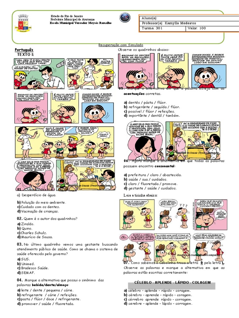 Revisao de Simulado | PDF | Alimentos | Dente