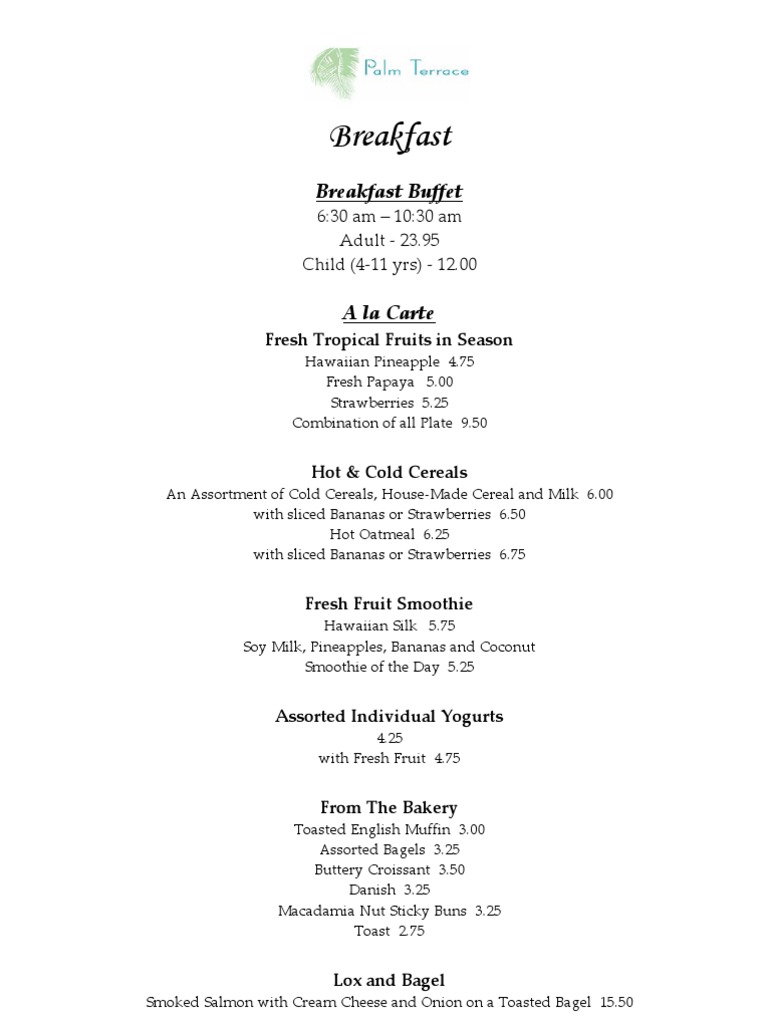 Break Menu | Western Cuisine | Food & Wine