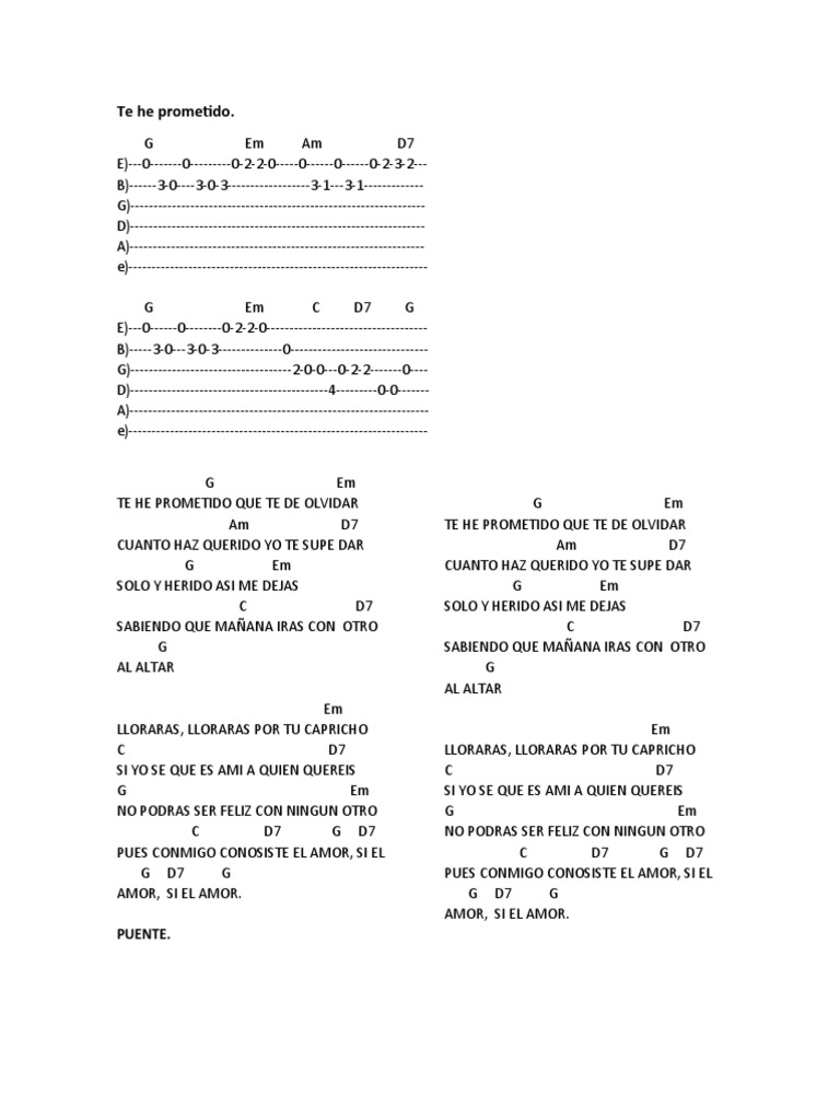 Te He Prometido TAB | PDF