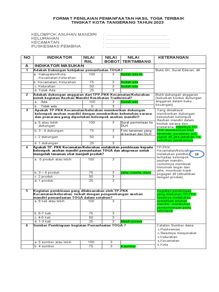 Format Pemanfaatan Toga 2023 | PDF