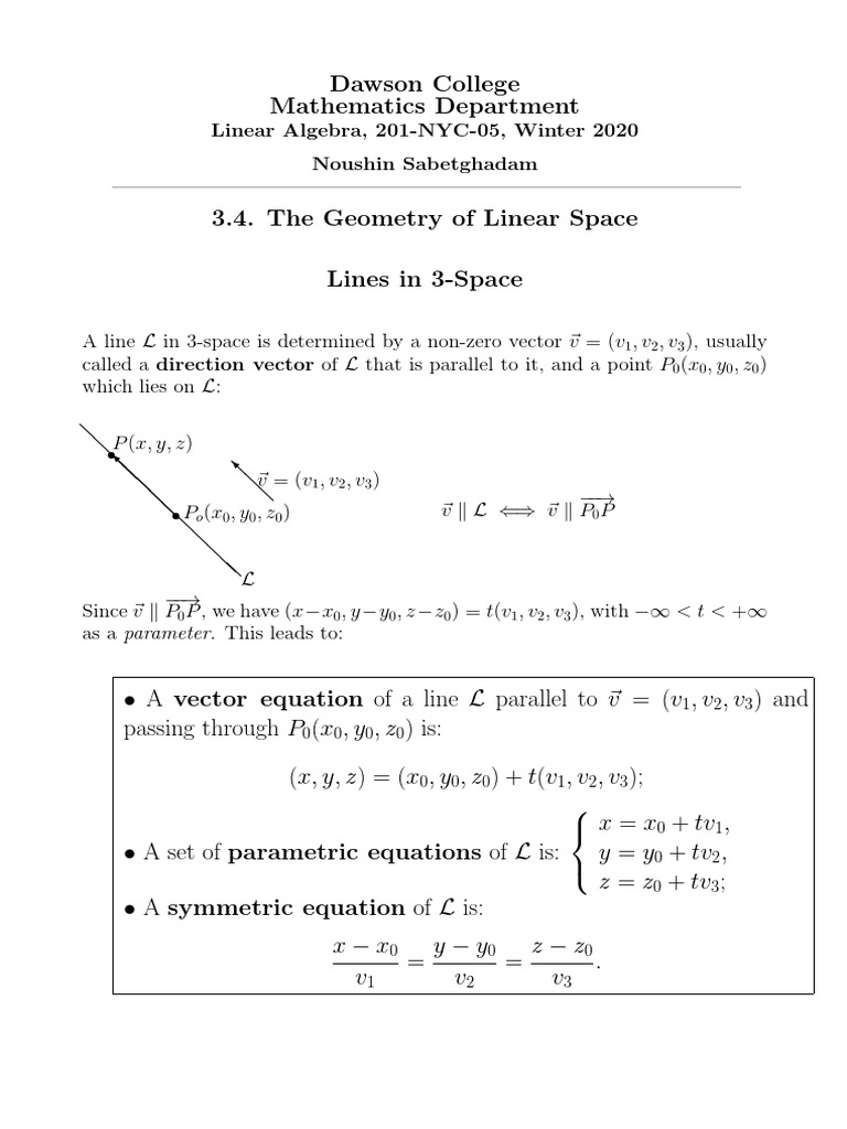3.4 Geometry Linear Systems | PDF | System Of Linear Equations | Equations