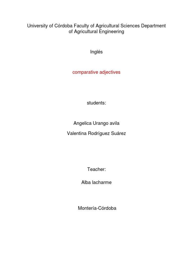 Comparative Adjectives Reading-1 | PDF