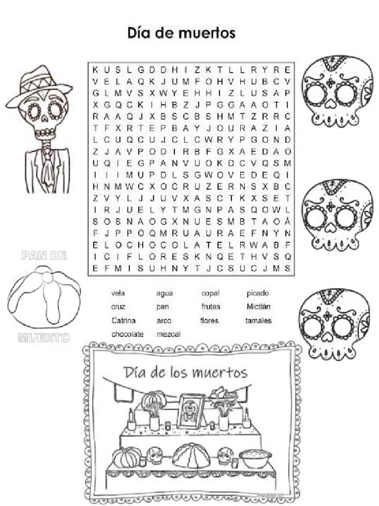 Sopa de Letras Día de Muertos | PDF