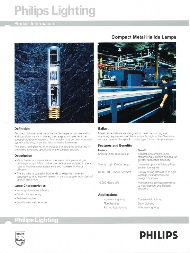 Compact Metal Halide Lamp Overview | PDF | Components | Glass Applications