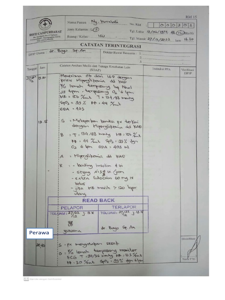 CPPT Berisi Soap Dokter Perawat Gizi Apoteker | PDF | Memasak, Makanan ...