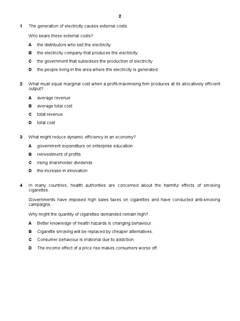 Economics Paper 3 | PDF | Economic Equilibrium | Demand