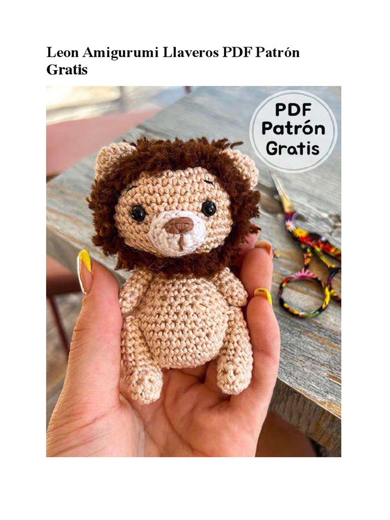 Leon Amigurumi Llaveros PDF Patron Gratis | PDF