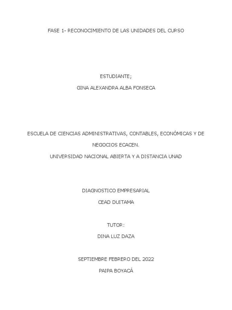 Fase 1 - Diagnostico Empresarial | PDF | Informática | Business