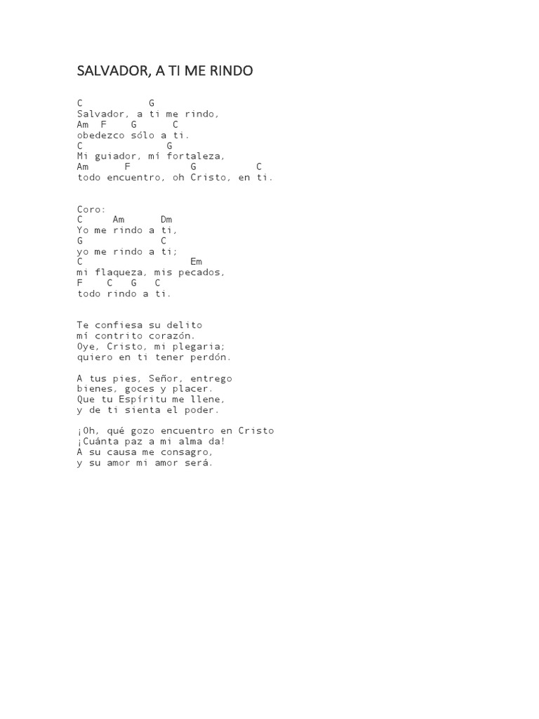 Cifra - Salvador A Ti Me Rindo PDF | PDF