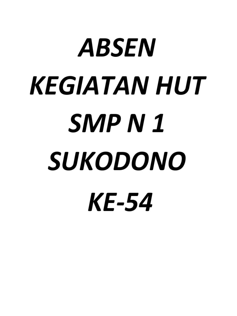 Absensi Panitia Hut Ke 54 | PDF
