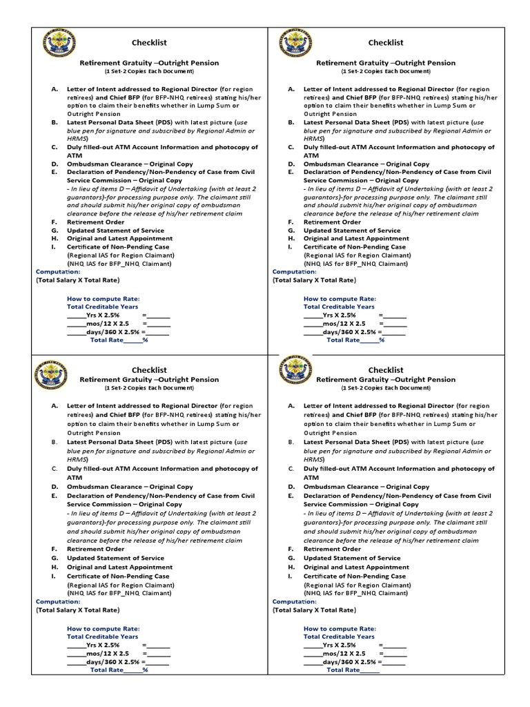 A. Retirement Gratuity Claim - Outright Pension | PDF | Retirement ...