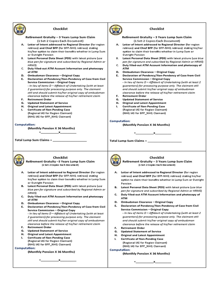 A. Retirement Gratuity Claim - 3 Years Lump Sum Claim | PDF ...
