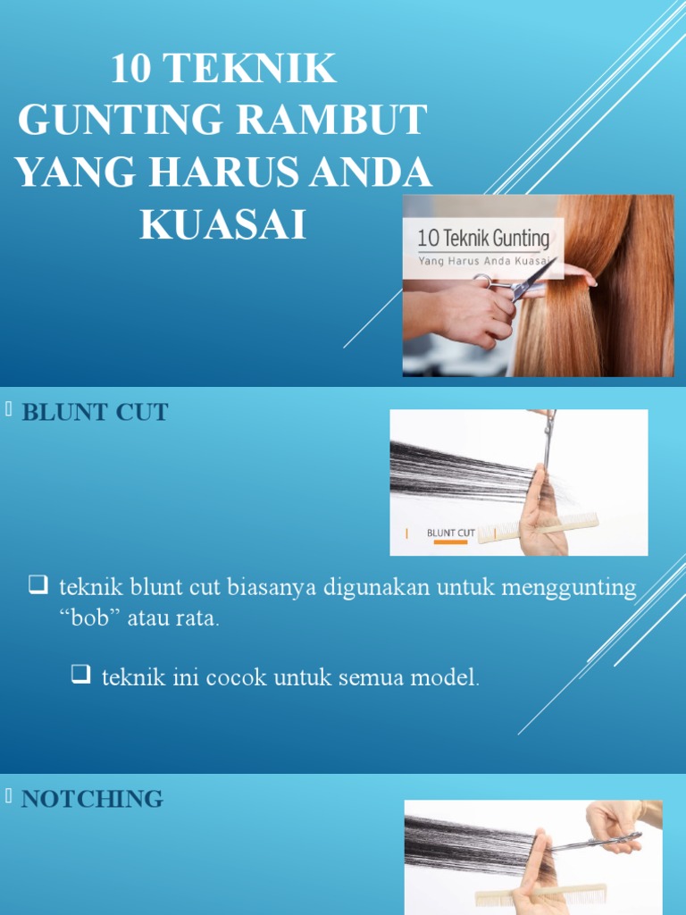 10 Teknik Gunting Rambut Yang Harus Anda Kuasai | PDF