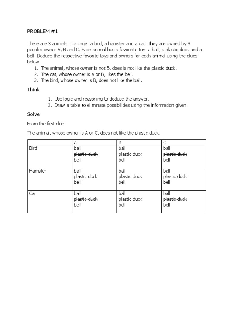 Deduction Problem 1 And 2 Pdf Physics Reason