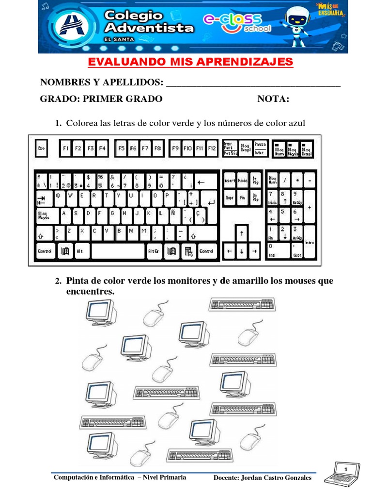Computación - Evaluación I Bimestre | PDF