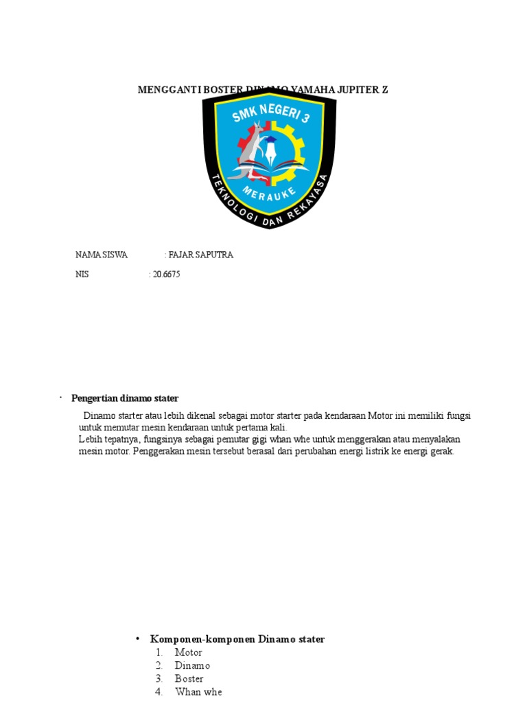 Laporan Persentasi Fajar Saputra Xii TBSM | PDF