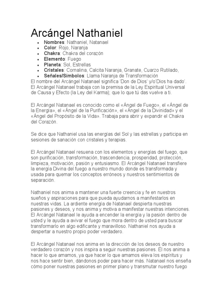 Arcángel Nathaniel | PDF | Amor
