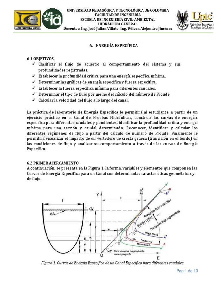 Energía Específica Guia | PDF | Asíntota | Fuerza