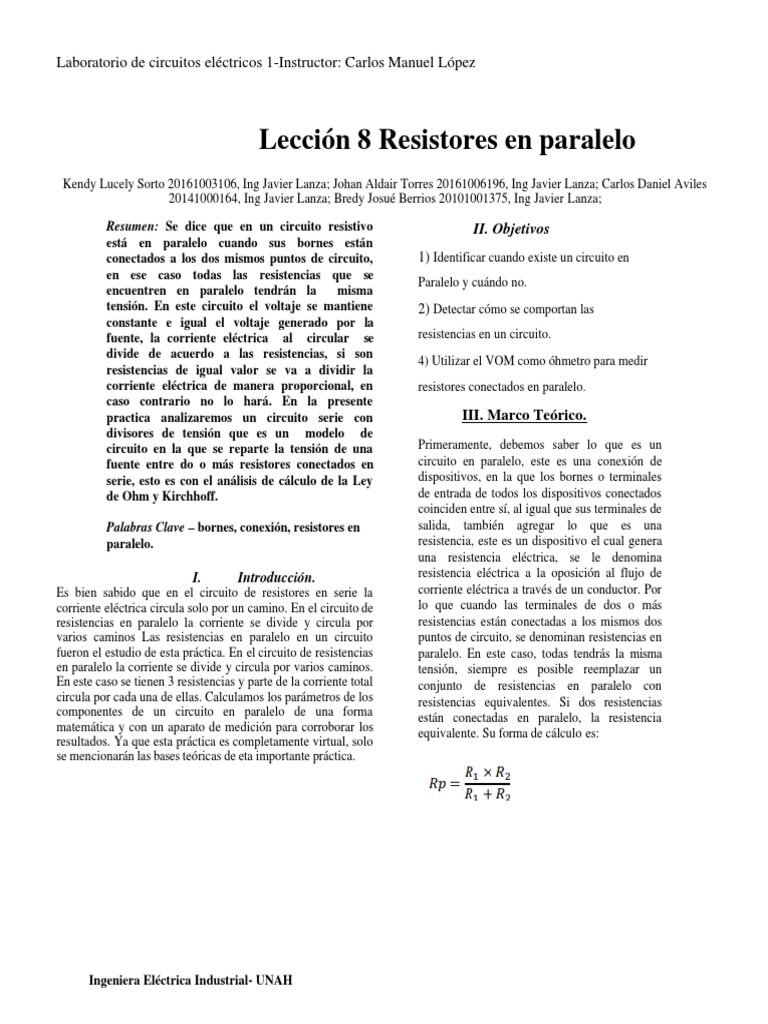 Leccion 8 | PDF | Corriente eléctrica | voltaje