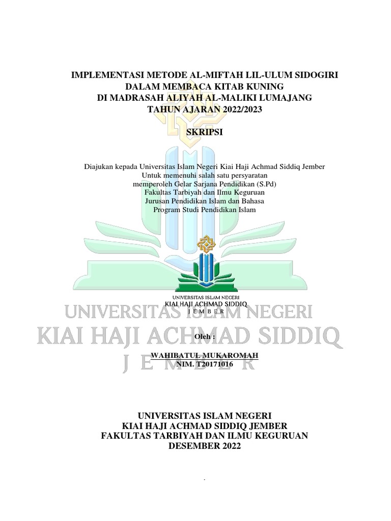 Skripsi Wahibatul Fix Edit Watermark PDF | PDF | Karier & Perkembangan