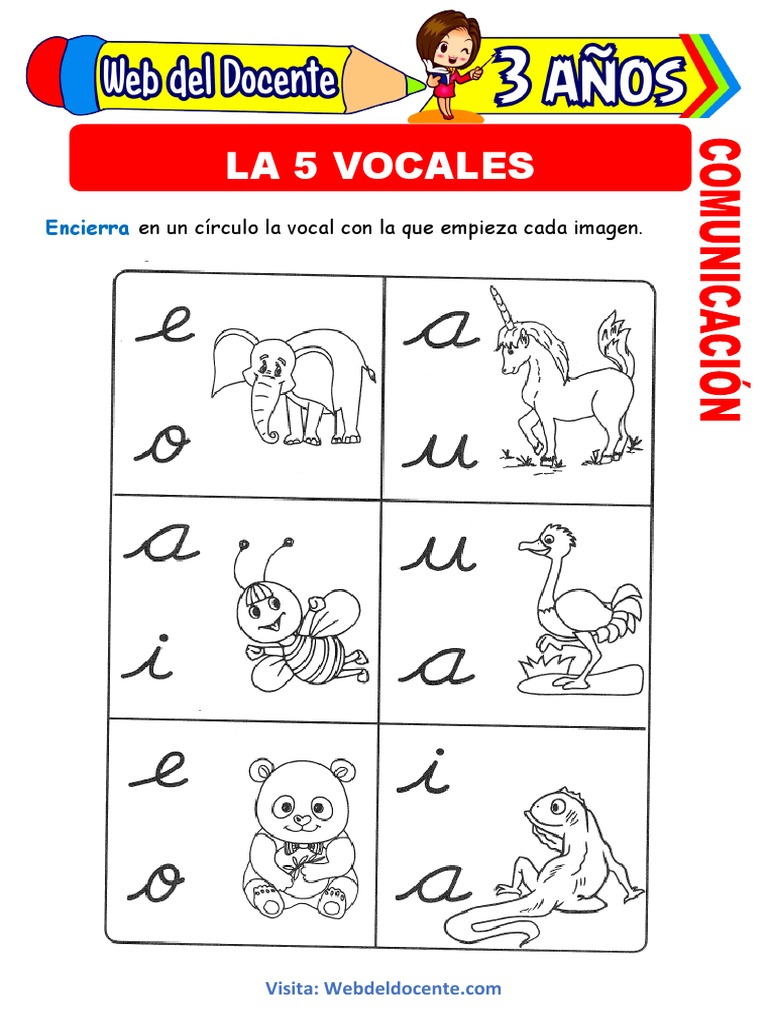 Las 5 Vocales para Niños de 3 Años | PDF
