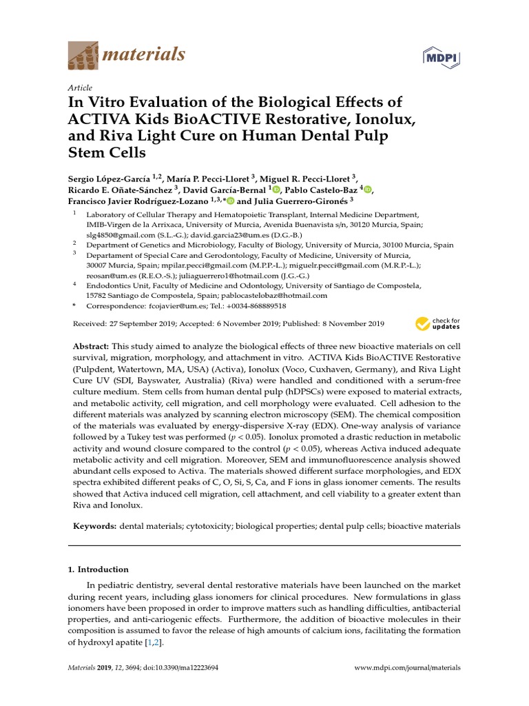 1 (In Vitro Evaluation of The Biological Effects of ACTIVA Kids ...