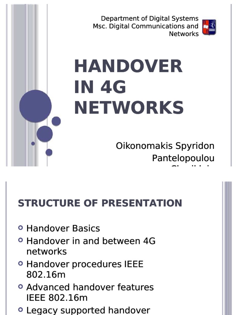4G Handover Procedures and Features | PDF | Computer Network | Cellular ...