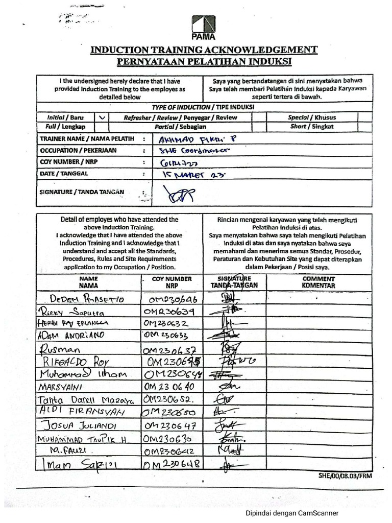 Absen Induksi 2023 - Compressed PDF | PDF