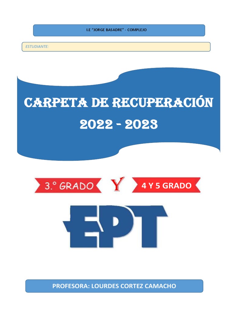 Ept Carpeta de Recuperación Ept Vii Ciclo PDF | PDF