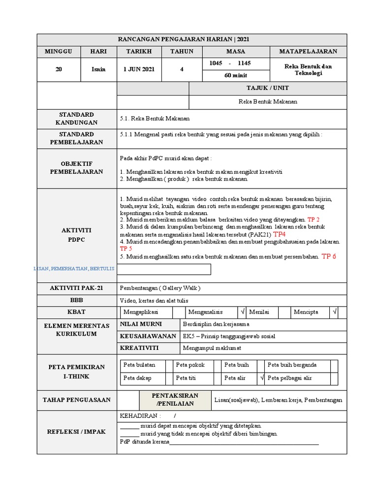 RBT - RPH 1 5.0 Reka Bentuk Makanan | PDF
