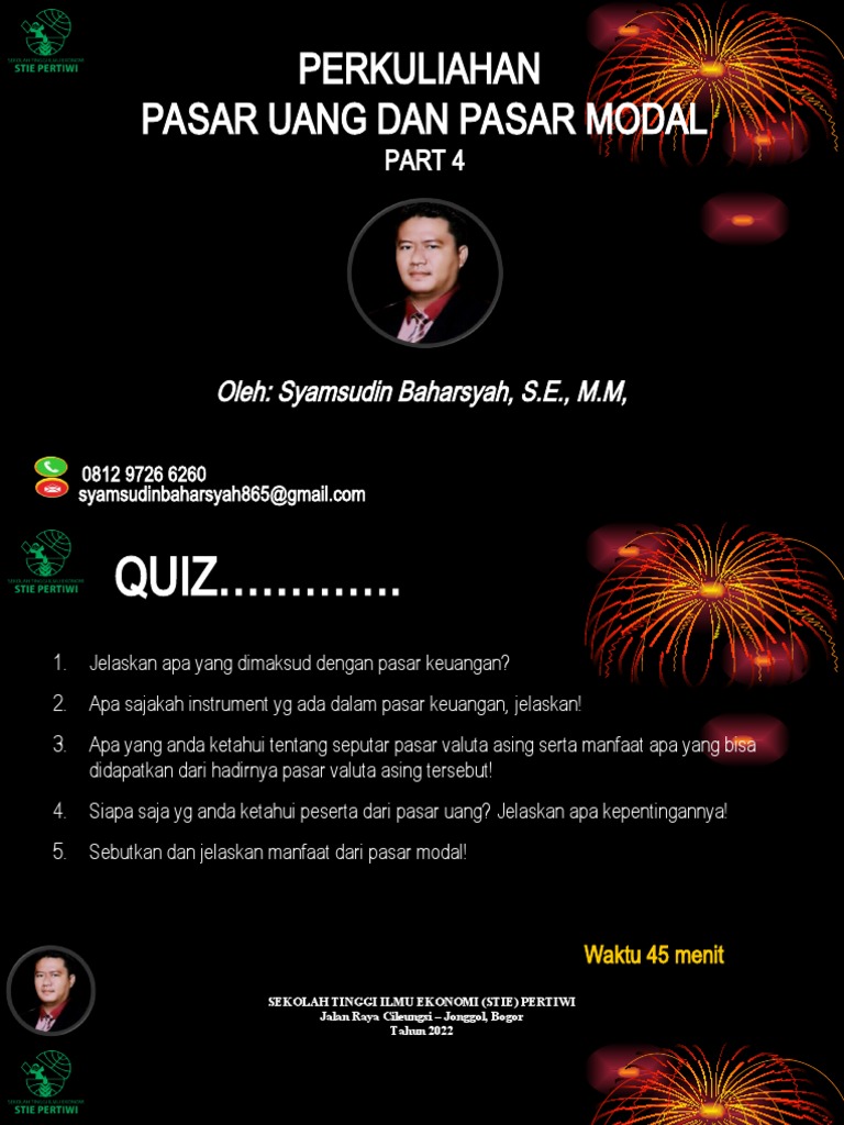 Pasar Uang Dan Pasar Modal Part 4 | PDF