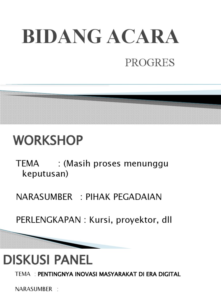 BIDANG ACARA SEMARAK PENMAS Fix | PDF