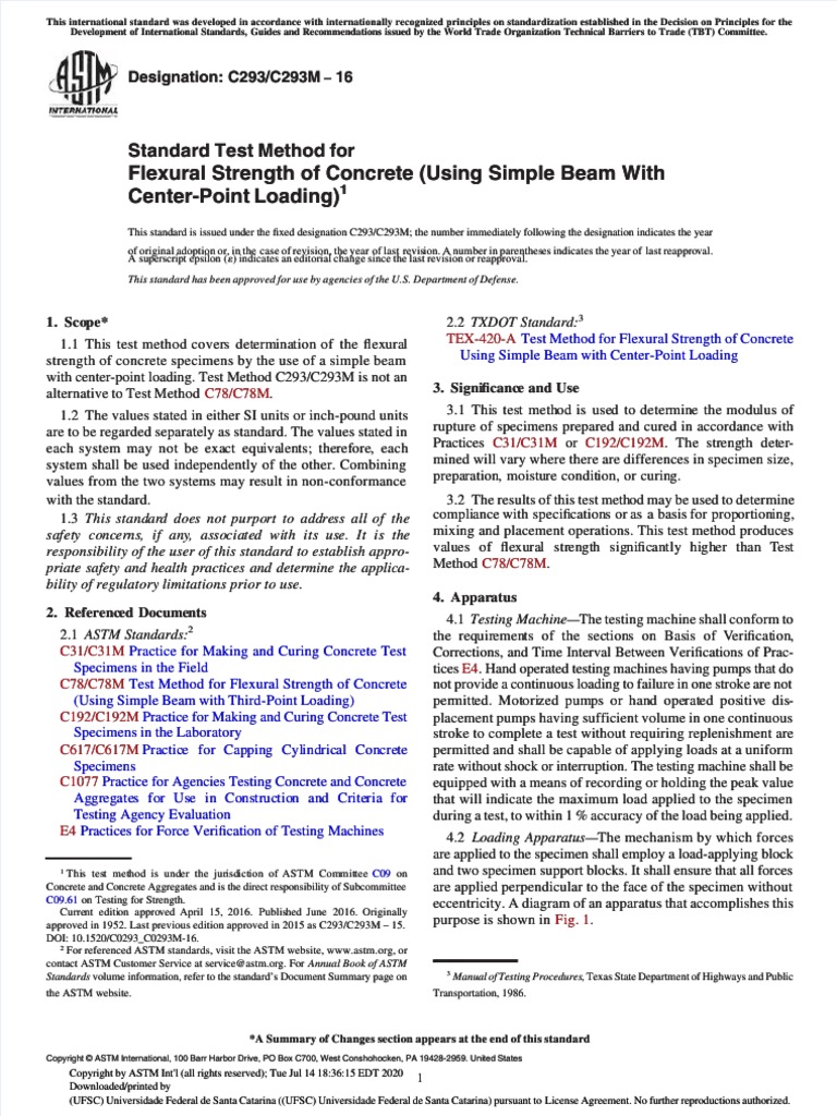 Flexural Strength of Concrete (Using Simple Beam With Center-Point ...