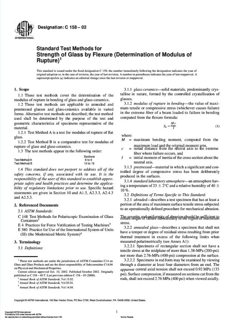 c158 Standard Testing | PDF