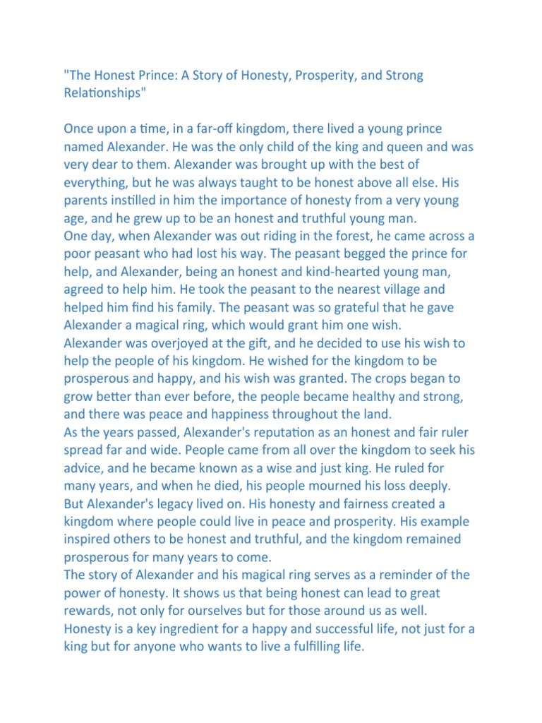 The Virtue of Honest Leadership: How King Alexander's Truthfulness and ...